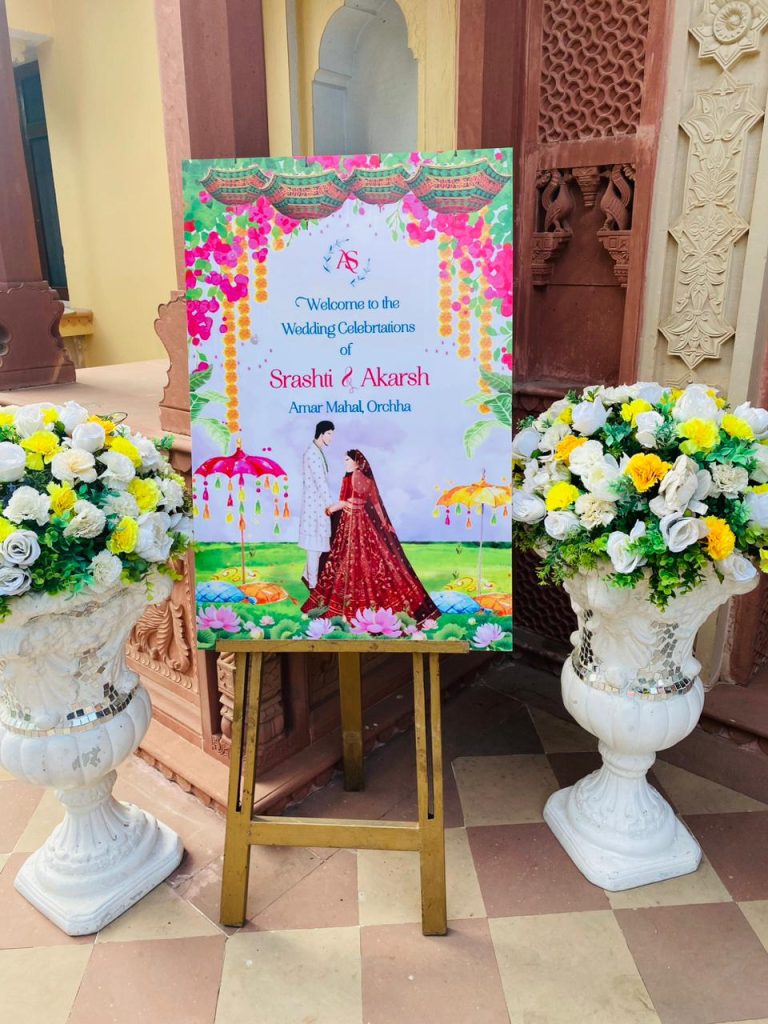 Shrashti & Akarsh Wedding 2 welcome Standee - Graphic360 (best graphic ...